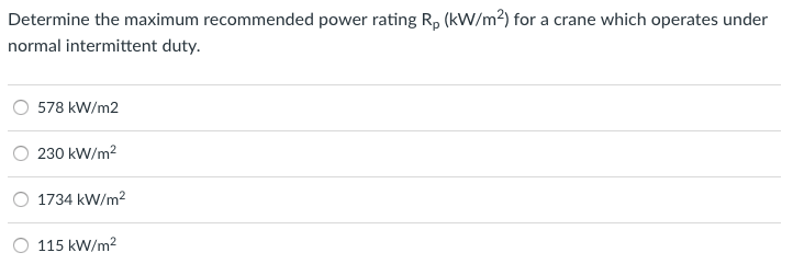 Solved Determine the maximum recommended power rating Rp | Chegg.com