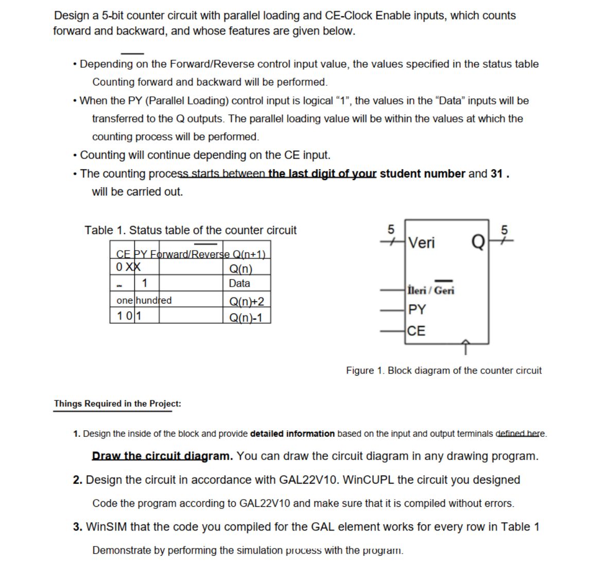 Solved Design a 5-bit counter circuit with parallel loading | Chegg.com