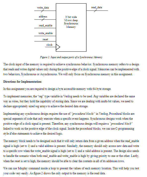 Solved Objective: Design a byte accessible 64 byte | Chegg.com