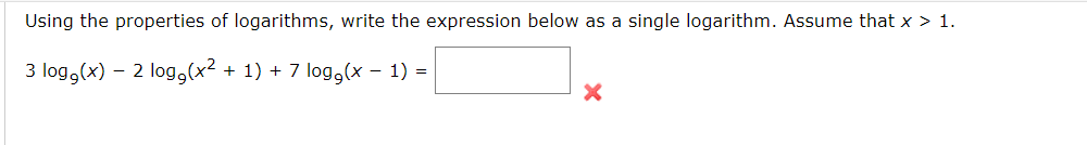 Solved Using the properties of logarithms, write the | Chegg.com