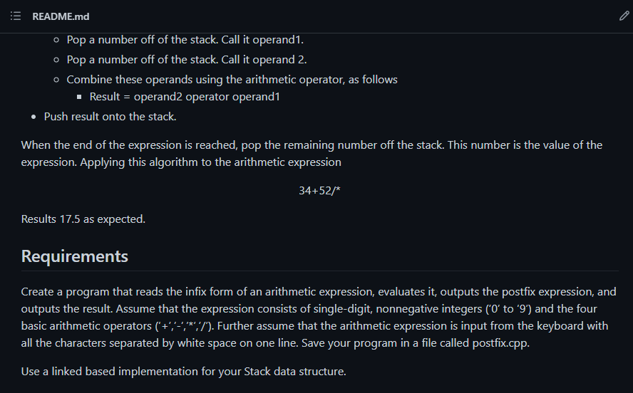 Solved : README.md We commonly write arithmetic expressions | Chegg.com