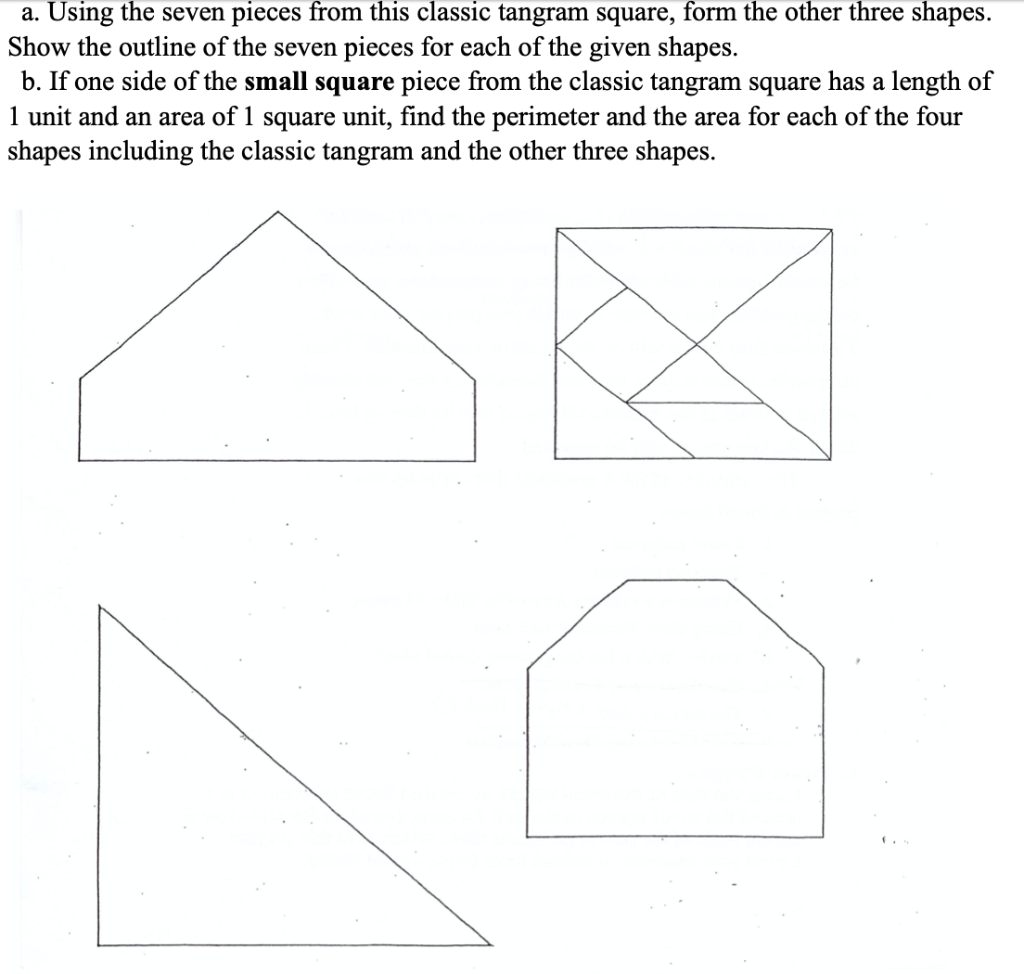 Solved a. Using the seven pieces from this classic tangram | Chegg.com