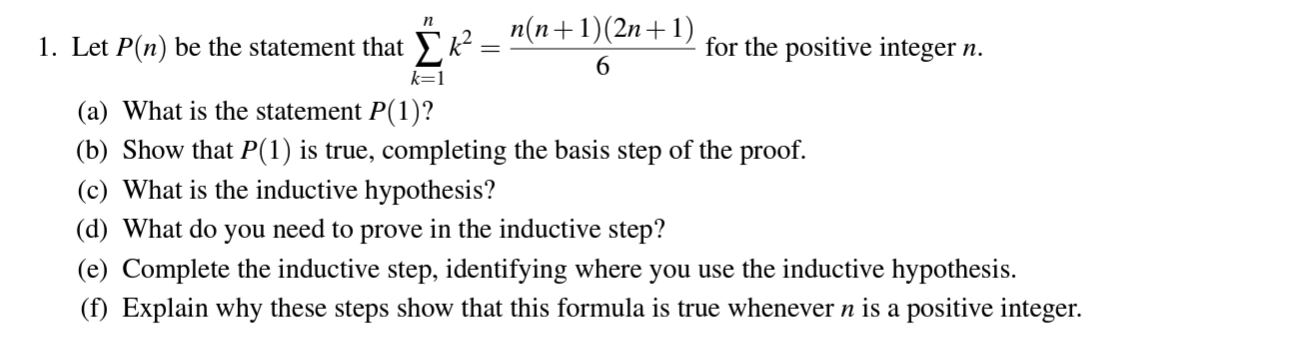 Solved 1. Let P(n) be the statement that | Chegg.com
