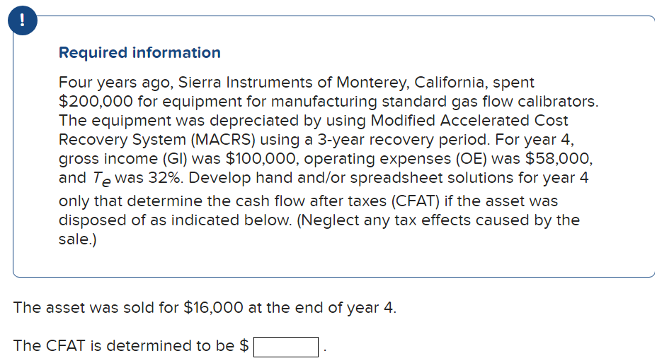 Solved Required information Four years ago, Sierra | Chegg.com