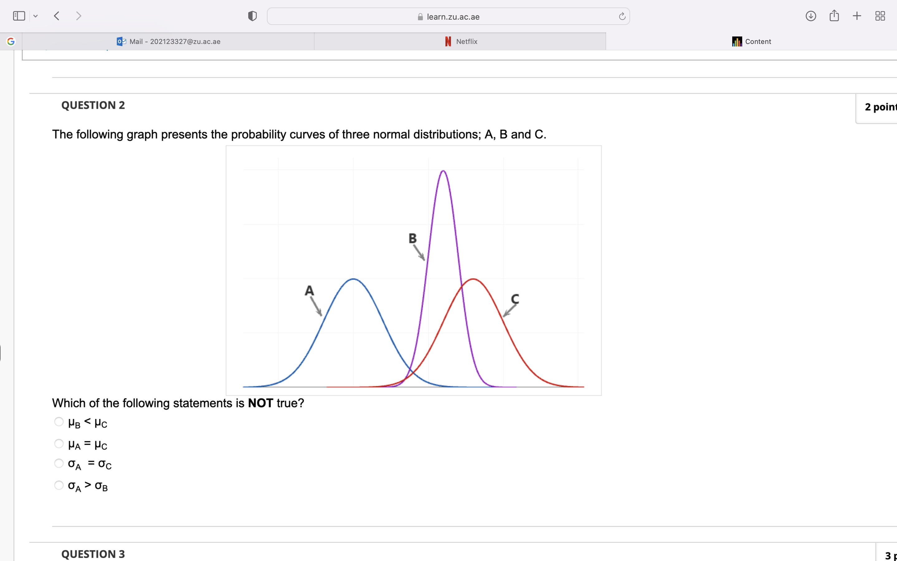 Solved The following graph presents the probability curves | Chegg.com