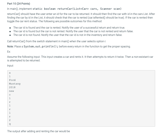 Solved Part 10 (24 Points) In main(), implement static | Chegg.com