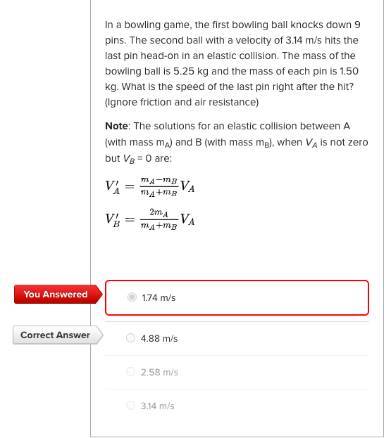 Solved In a bowling game, the first bowling ball knocks down | Chegg.com