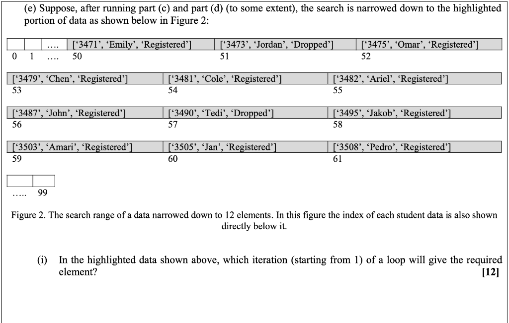 Solved Context: Students, somehow have a data record of 100 | Chegg.com