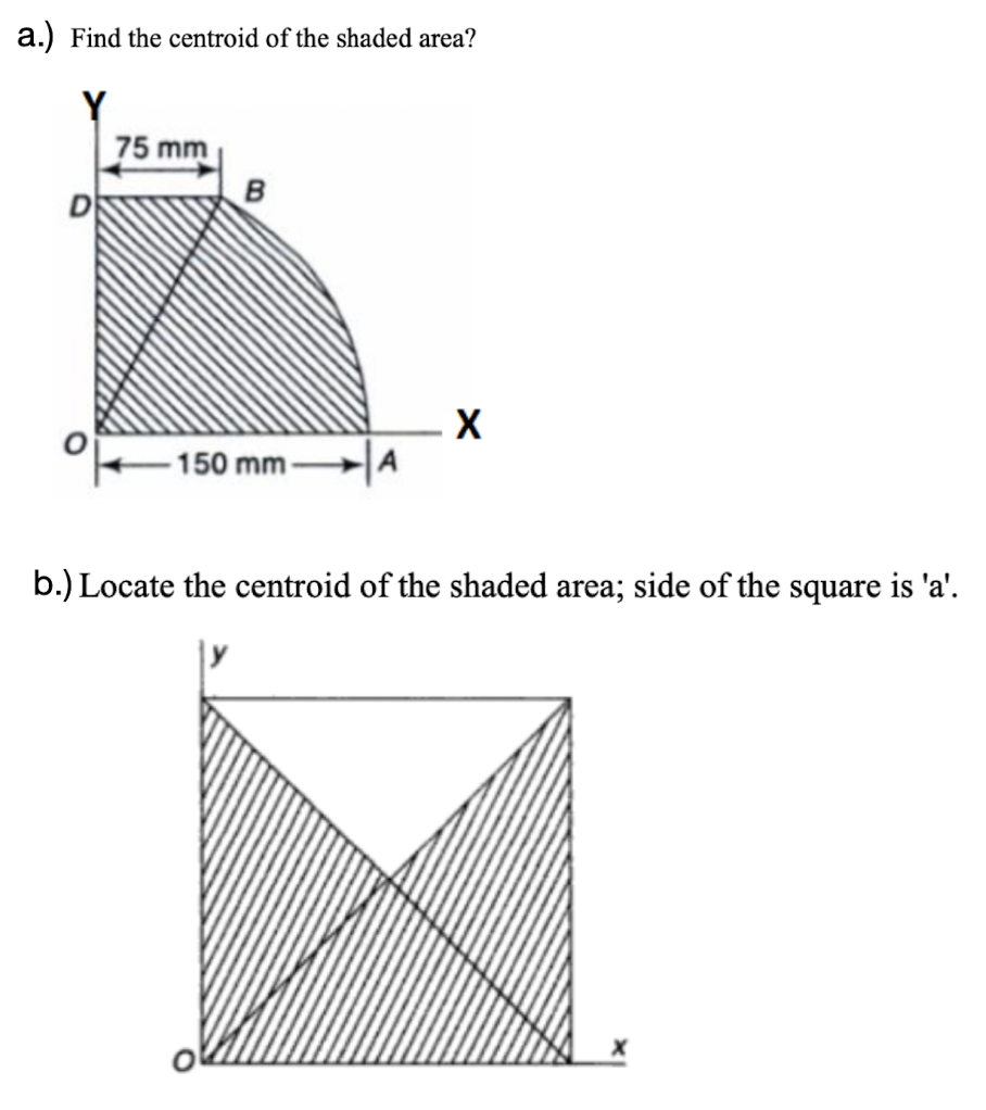 Solved a.) ﻿Find the centroid of the shaded area?b.) ﻿Locate | Chegg.com