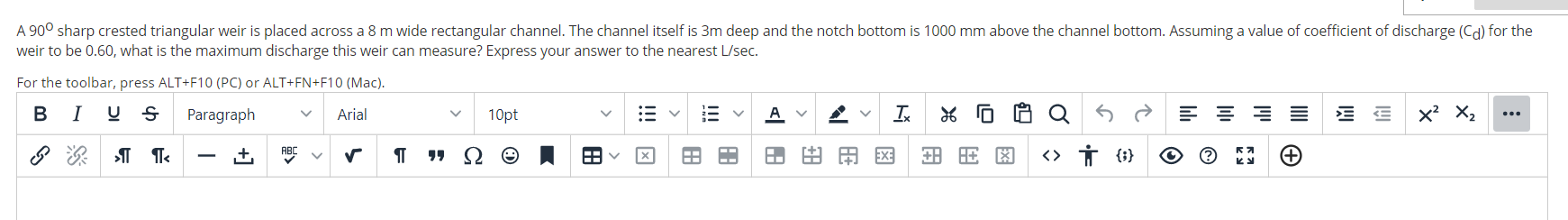 Solved A 900 sharp crested triangular weir is placed across | Chegg.com