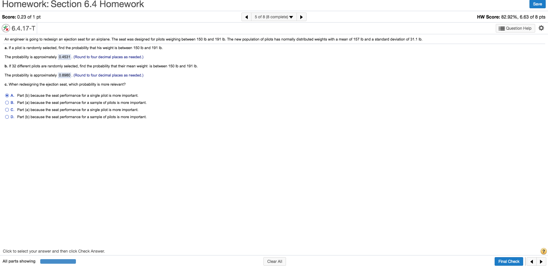 Solved Homework Section 6 4 Homework Save Score 0 23 Of 1