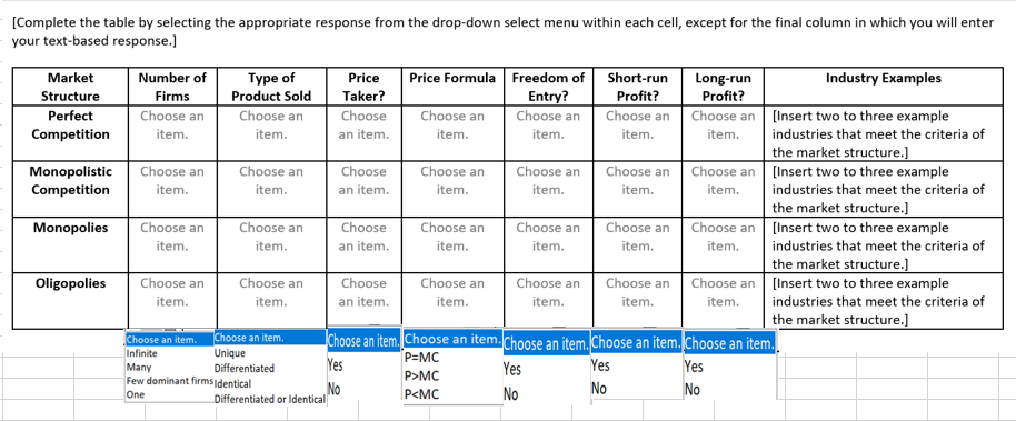 Solved [Complete the table by selecting the appropriate | Chegg.com