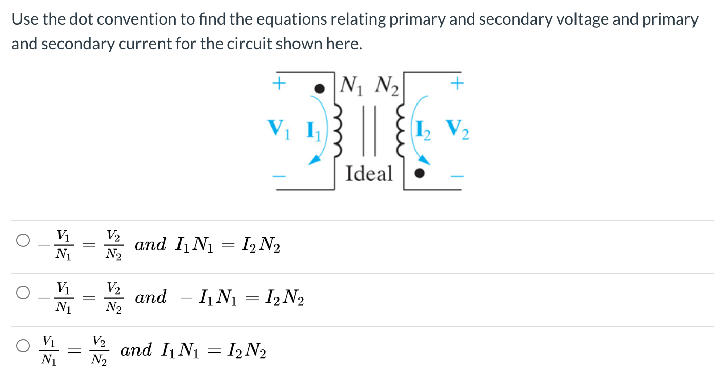 Solved Use the dot convention to find the equations relating | Chegg.com