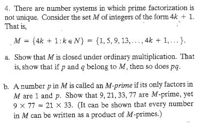 Solved 4. There are number systems in which prime | Chegg.com
