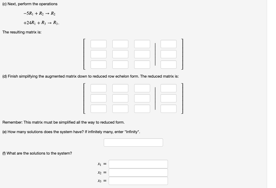 Solved (1 point) Solve the following system using augmented | Chegg.com