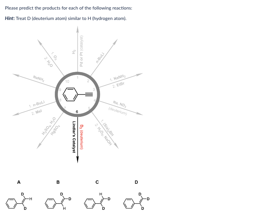 Solved Please predict the products for each of the following | Chegg.com