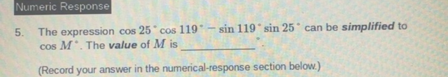 Solved Numeric ResponseThe expression | Chegg.com
