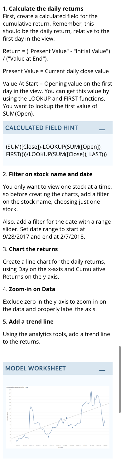 Create Advanced Visualizations with Stock Market Data | Chegg.com