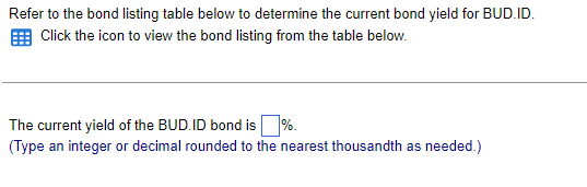Solved Refer to the bond listing table below to determine | Chegg.com