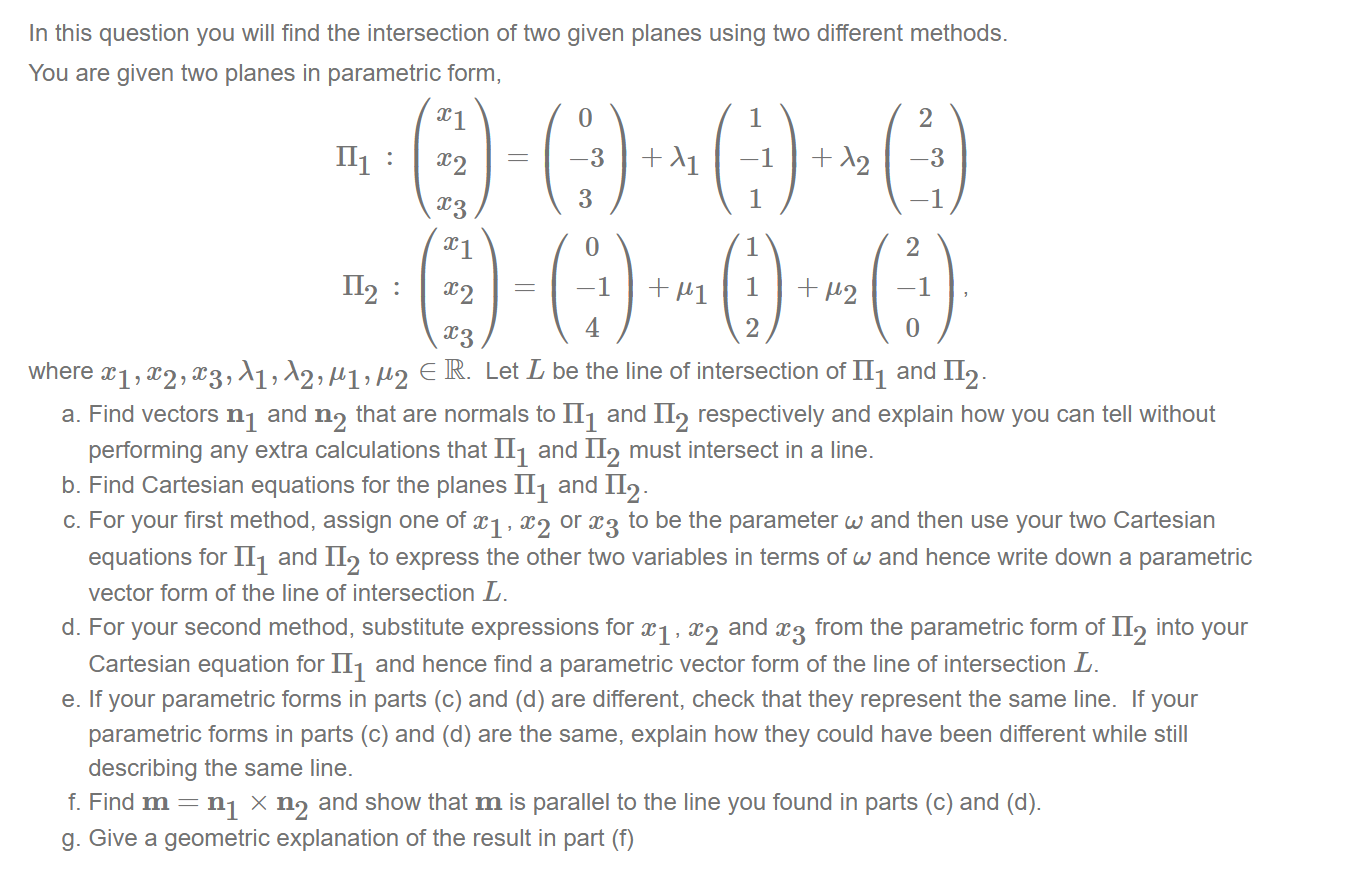 Solved In ﻿this question you will find the intersection of | Chegg.com