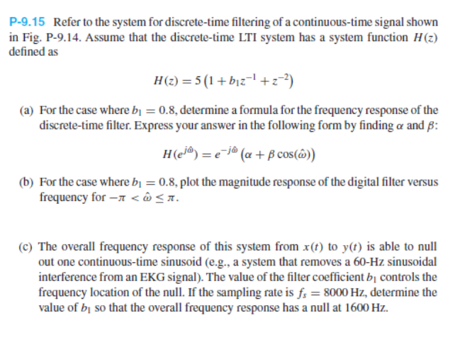 Solved P-9.15 Refer to the system for discrete-time | Chegg.com