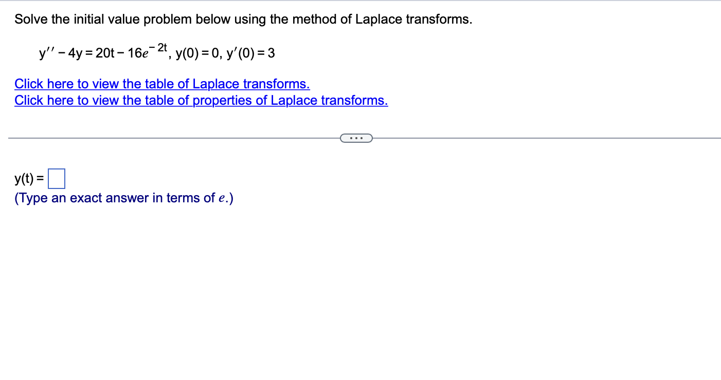 Solved Solve the initial value problem below using the | Chegg.com