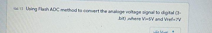 Solved 11:15 Using Flash ADC method to convert the analoge | Chegg.com