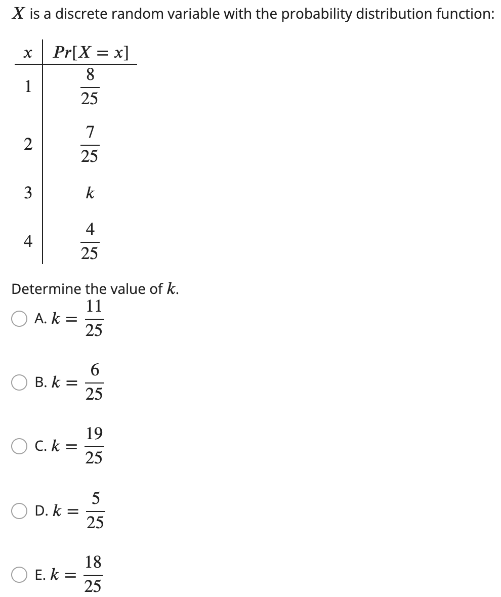 Solved X is a discrete random variable with the probability | Chegg.com