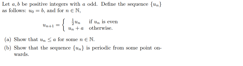 Solved Let a,b be positive integers with a odd. Define the | Chegg.com
