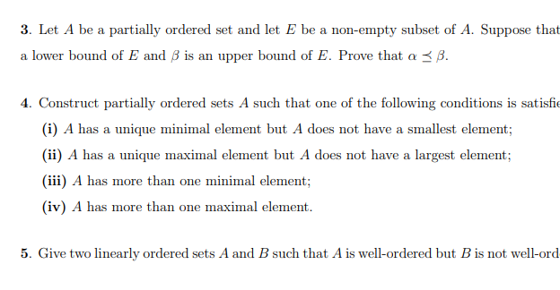 Solved 3. Let A be a partially ordered set and let E be a | Chegg.com