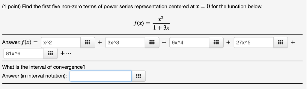 Solved (1 point) Consider the function arctan(x/11 ) . Write | Chegg.com