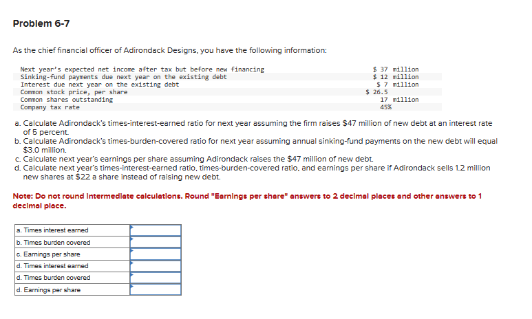 Solved Problem 6-7 As the chief financial officer of | Chegg.com