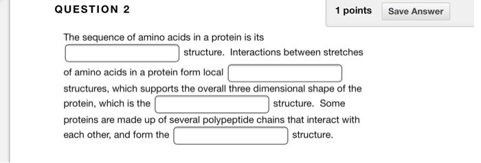 Solved QUESTION 1 0.5 points Save Answer A protein's [1] is | Chegg.com