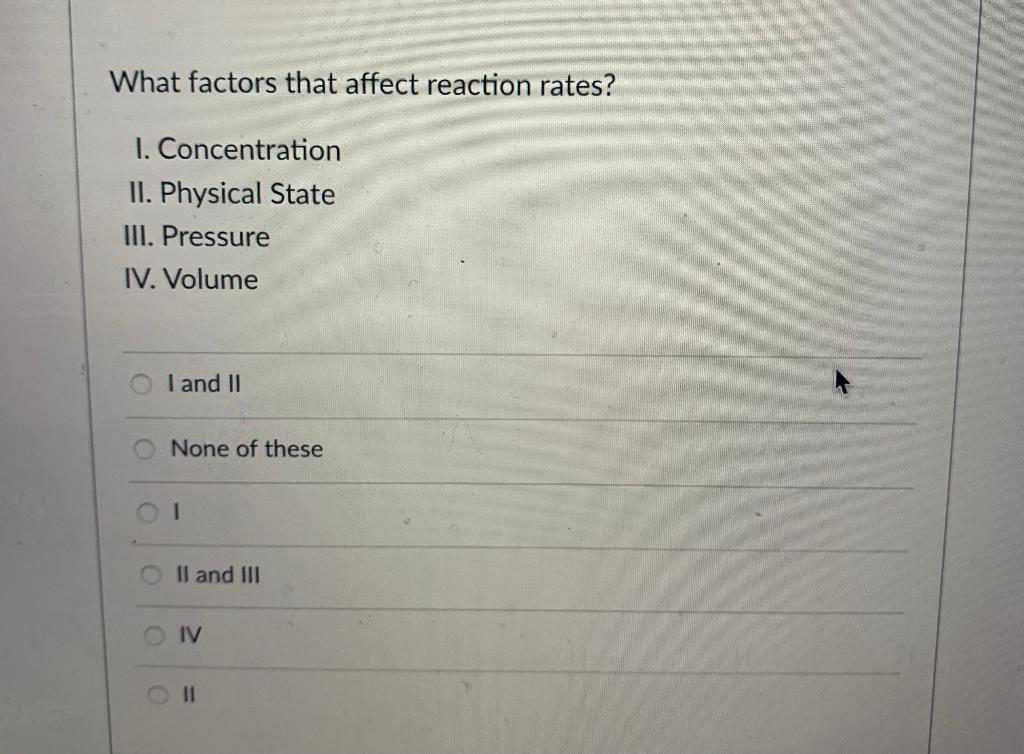 Solved What factors that affect reaction rates? 1. | Chegg.com