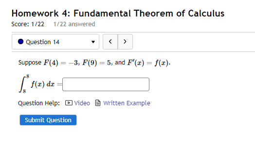 Solved Homework 4: Fundamental Theorem of Calculus Score: | Chegg.com