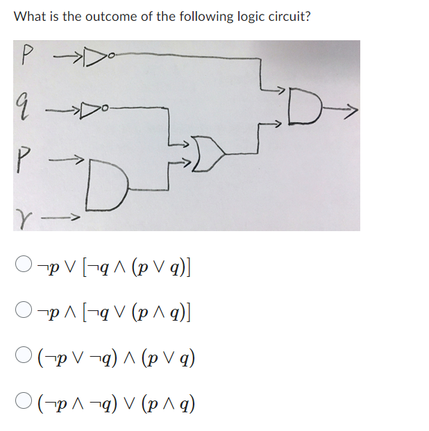 Solved What is the outcome of the following logic circuit? | Chegg.com