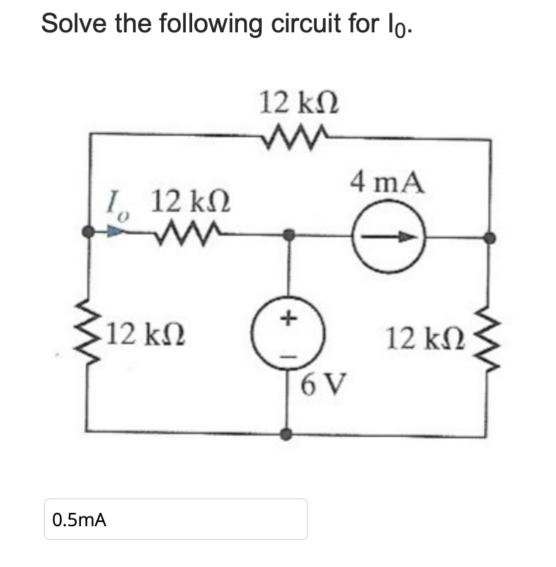Solved Solve the following circuit for I0. | Chegg.com
