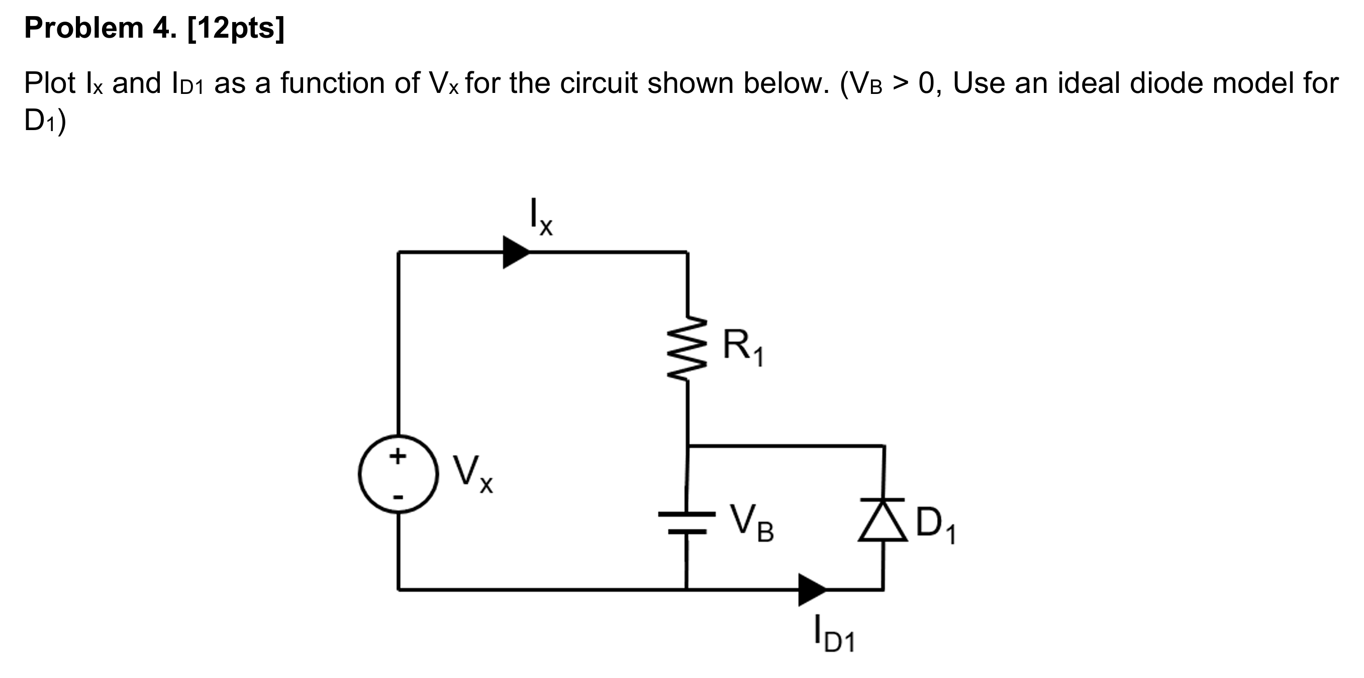 Solved Problem 4. [12pts]Plot Ix ﻿and ID1 ﻿as a function of | Chegg.com