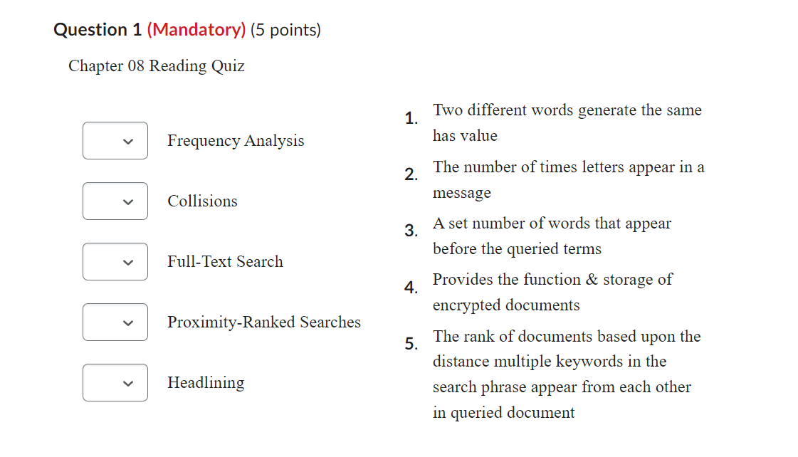 Solved Chapter 08 Reading Quiz 1. Two different words | Chegg.com