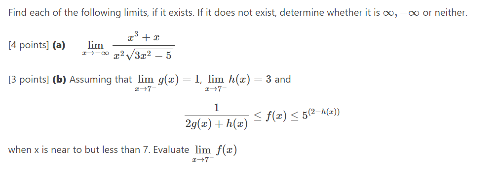 Solved Find each of the following limits, if it exists. If | Chegg.com