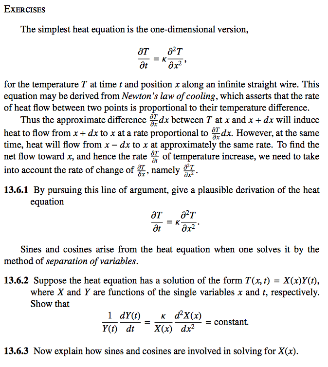 Solved ExerCIsES The simplest heat equation is the | Chegg.com