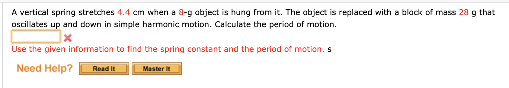 Solved A vertical spring stretches 4.4 cm when a 8-g object | Chegg.com