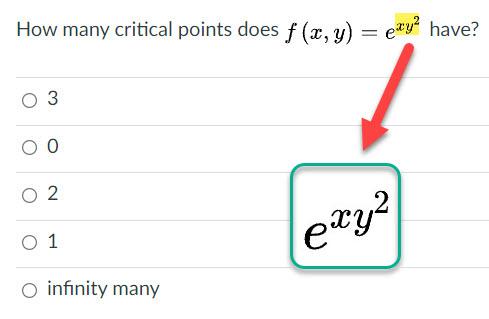 Solved How many critical points does f (x, y) = e^[xy^2] | Chegg.com