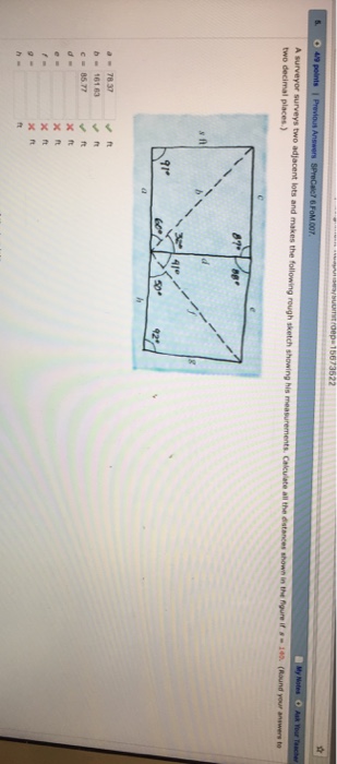 Solved A surveyor surveys two adjacent lots and makes the | Chegg.com