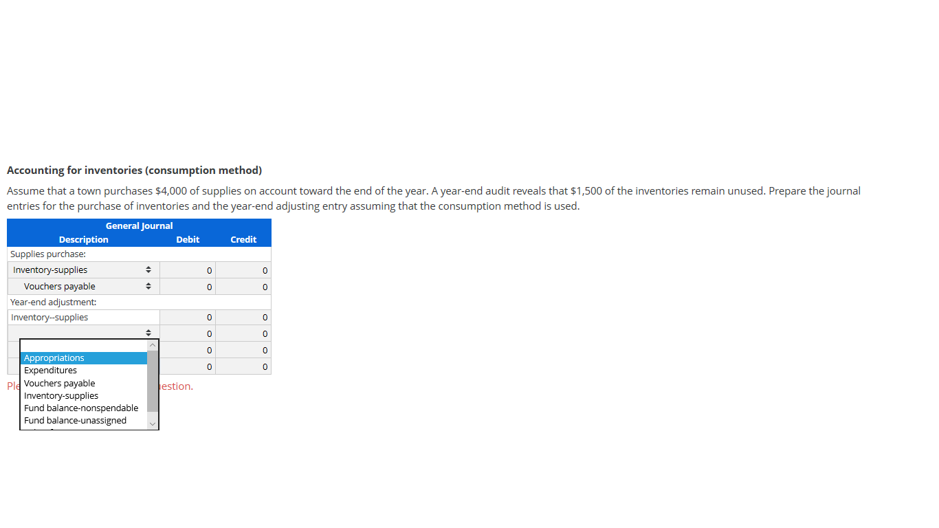 Solved Accounting for inventories (consumption method) | Chegg.com