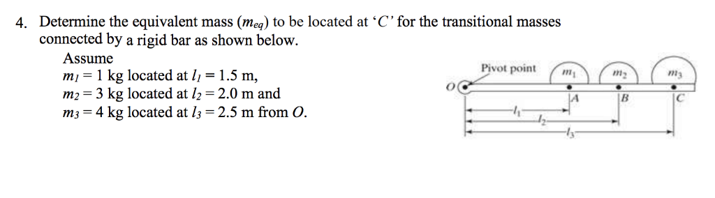 Solved Determine the equivalent mass (meg) to be located at | Chegg.com