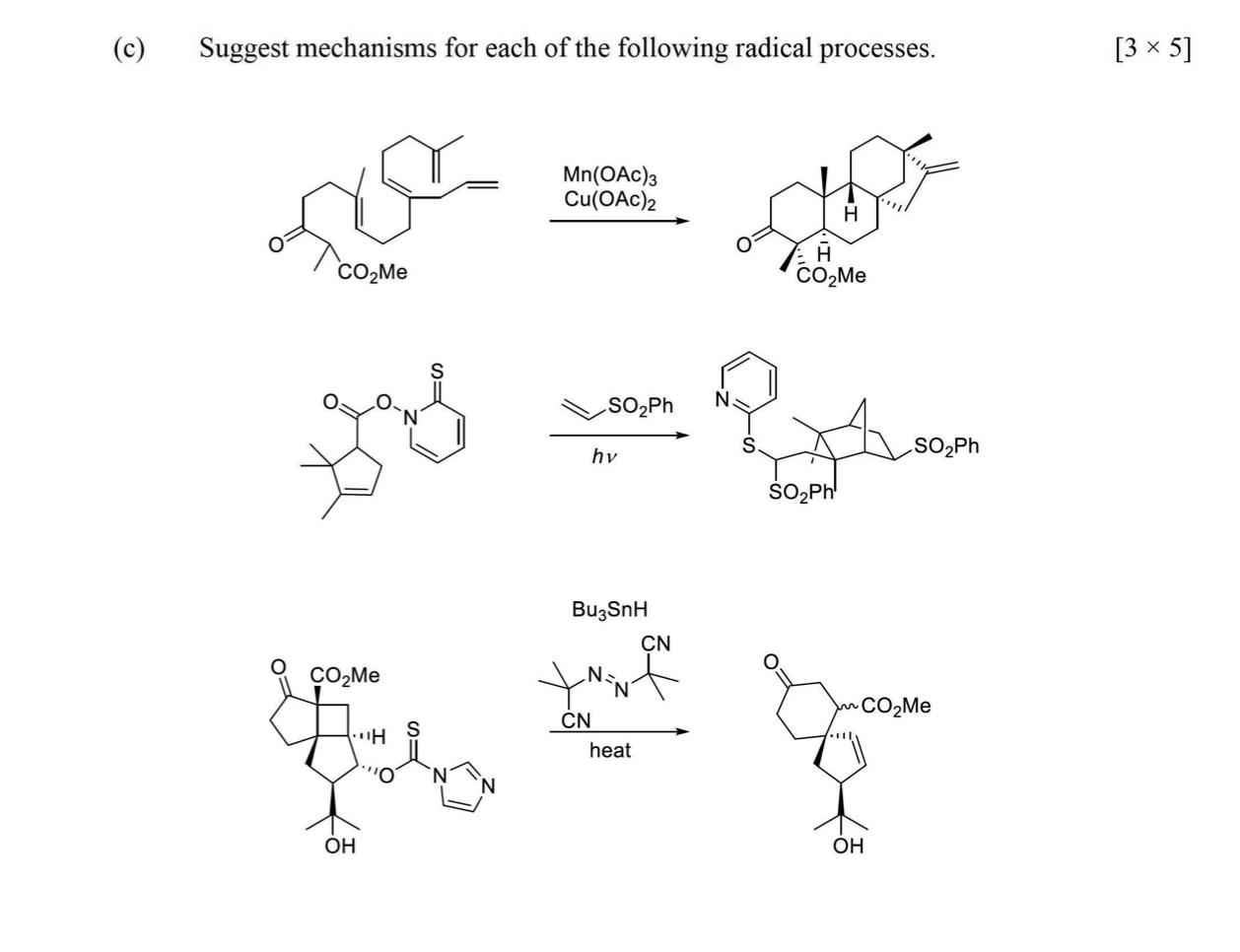Solved (c) Suggest mechanisms for each of the following | Chegg.com