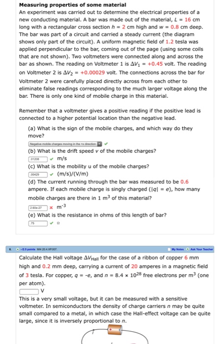 Solved Measuring properties of some material An experiment | Chegg.com