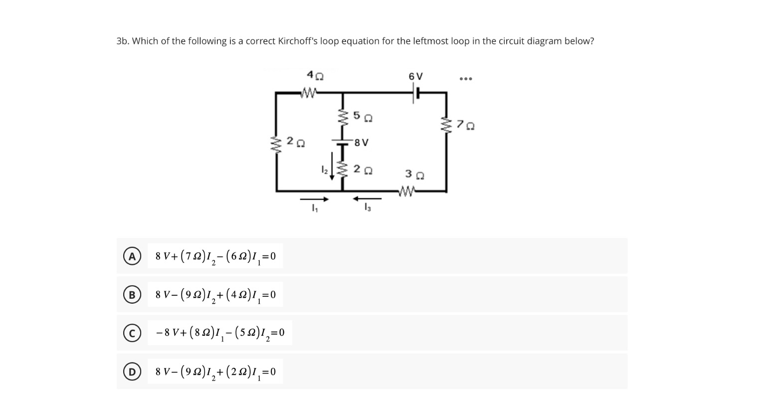 Solved 3b. ﻿Which of ﻿the following is ﻿a correct Kirchoff's | Chegg.com