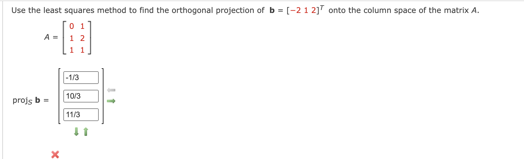 Solved Use the least squares method to find the orthogonal | Chegg.com